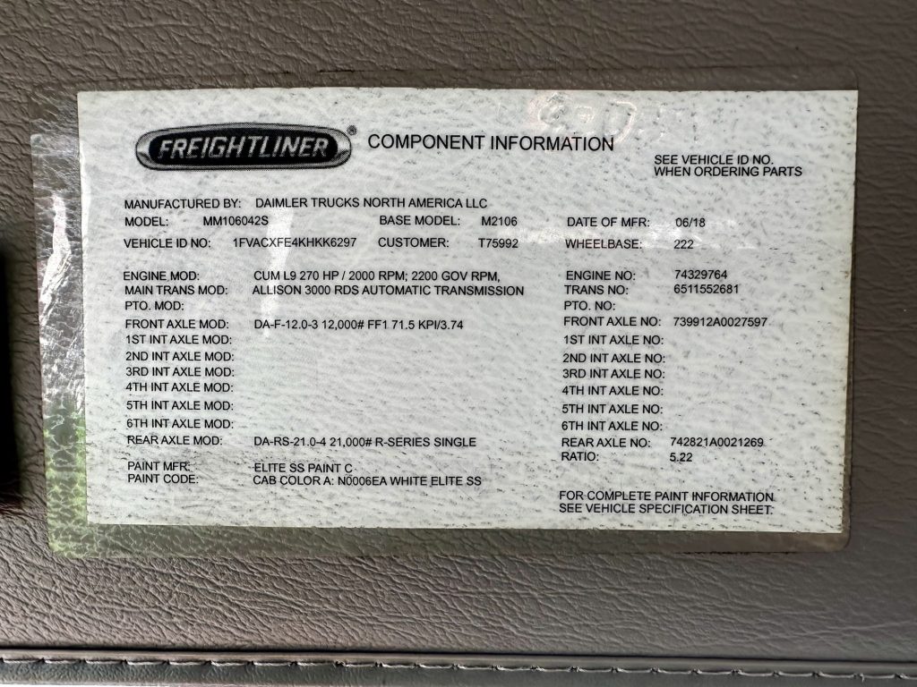 2019 Freightliner M2106 - Excel Truck Group
